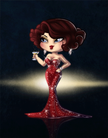 ﾟ･ﾟ･:,｡☆ Le dessin de ma vie...ou pas ☆｡,:･ﾟ･ﾟ: [Gif] Pin up "La brune"