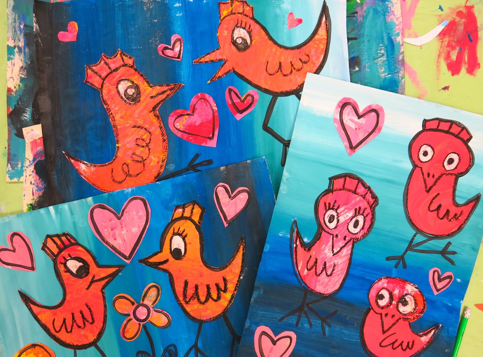 Cassie Stephens: In the Art Room: Rizzi-Inspired Love Birds