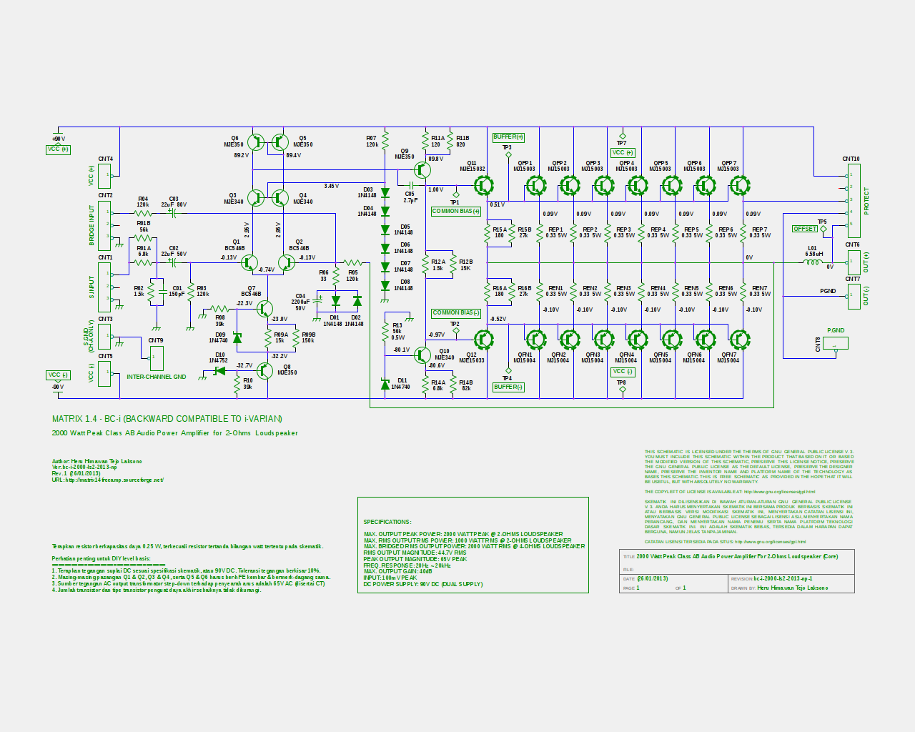 FOSTI AUDIO electronics project: MATRIX 1.4 POWER AMPLIFIER