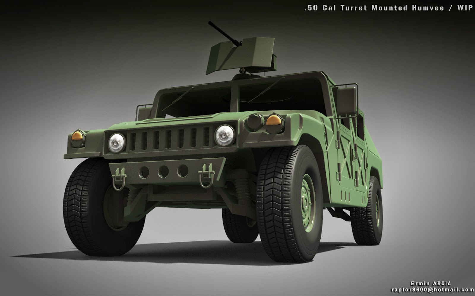 3d model .50 Cal Turret Mounted Humvee / WIP | Hardware Base Forum