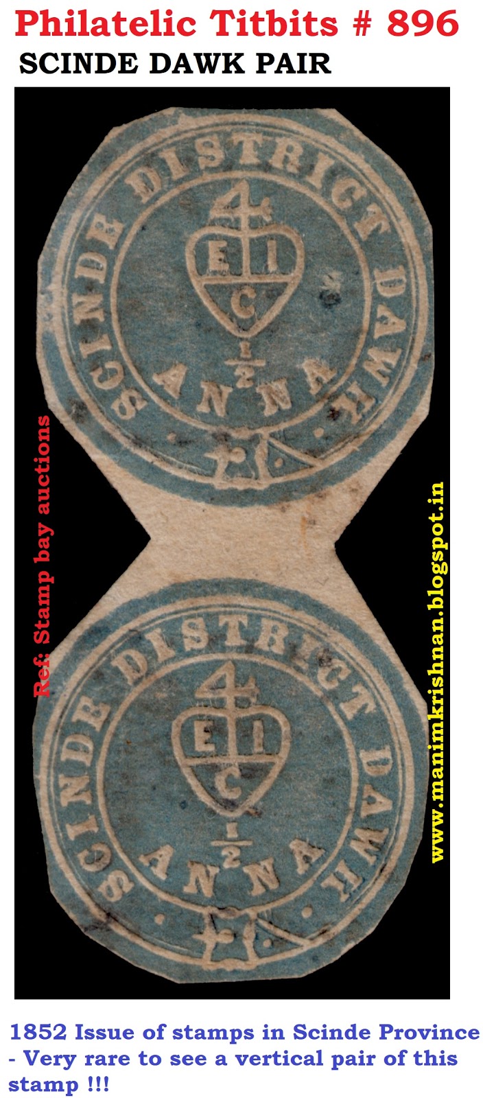 Philatelic Titbits: SCINDE DAWK PAIR