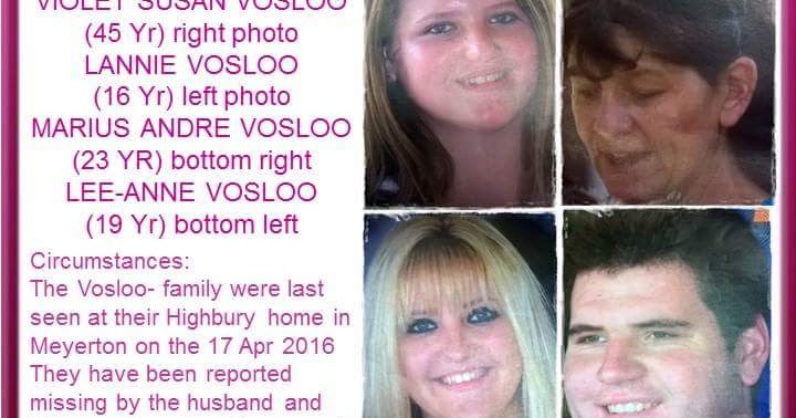 #MISSING: Afrikaner Vosloo family have been reported missing by the ...