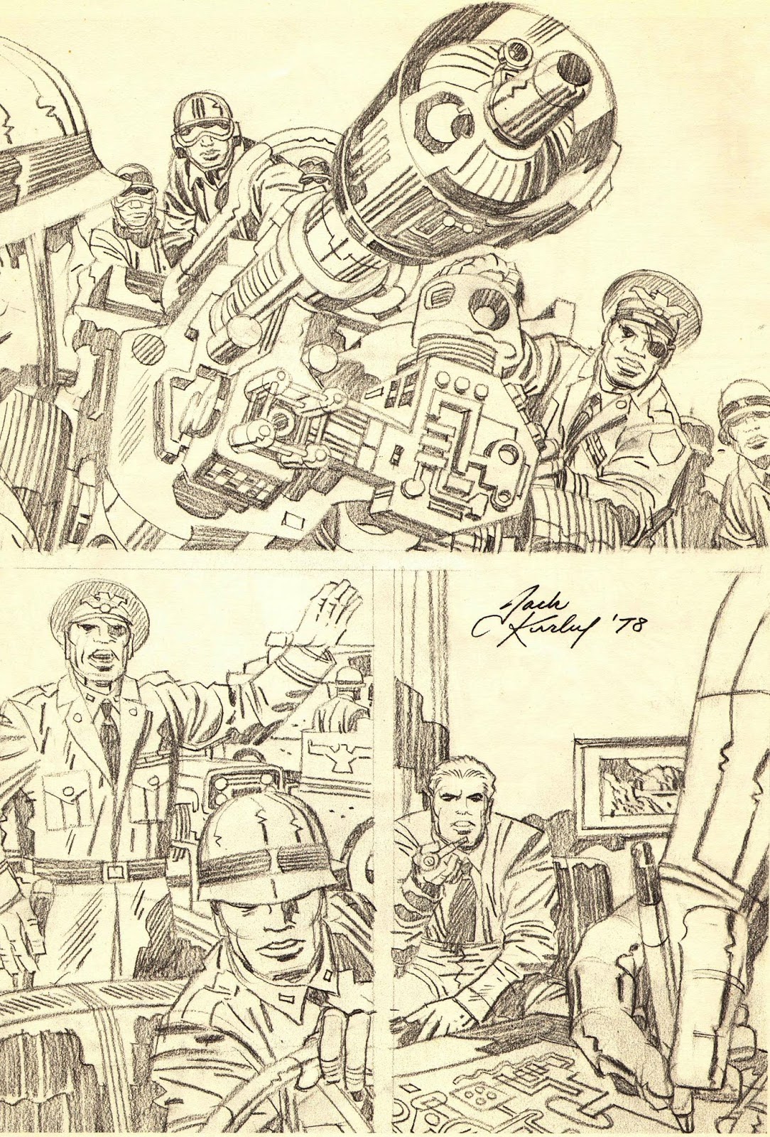 Cap'n's Comics: Unused Machine Man Page by Jack Kirby