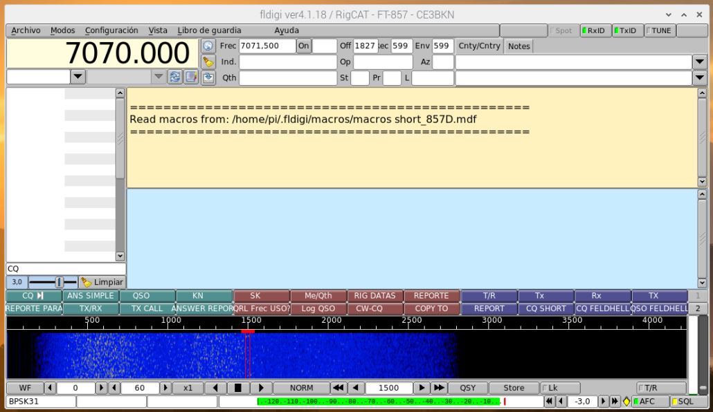 ce3bkn Radioaficionado Chileno: FLDIGI en DEBIAN RASPBERRY PI