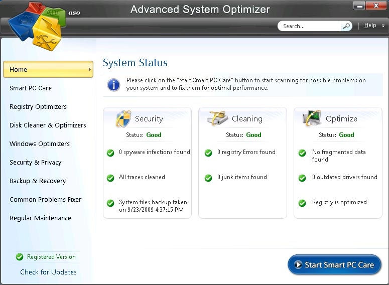 Software Perbaikan Advanced System Optimizer (ASO) (Free) | Software