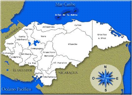 SaydaAparicio's notebook Tropical Ecology: Honduras Map with all its ...