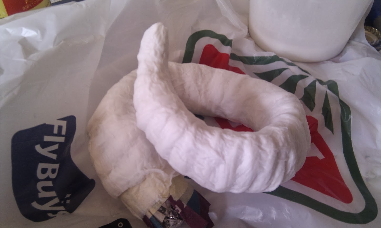 Paper mache devil horns: getting the right texture