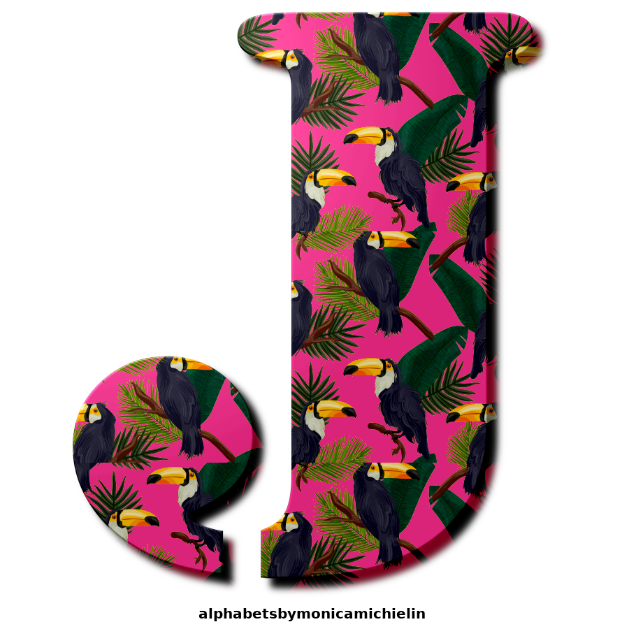 M. Michielin Alphabets: TOUCAN ALPHABET PINK BACKGROUND, NUMBERS, ICONS ...