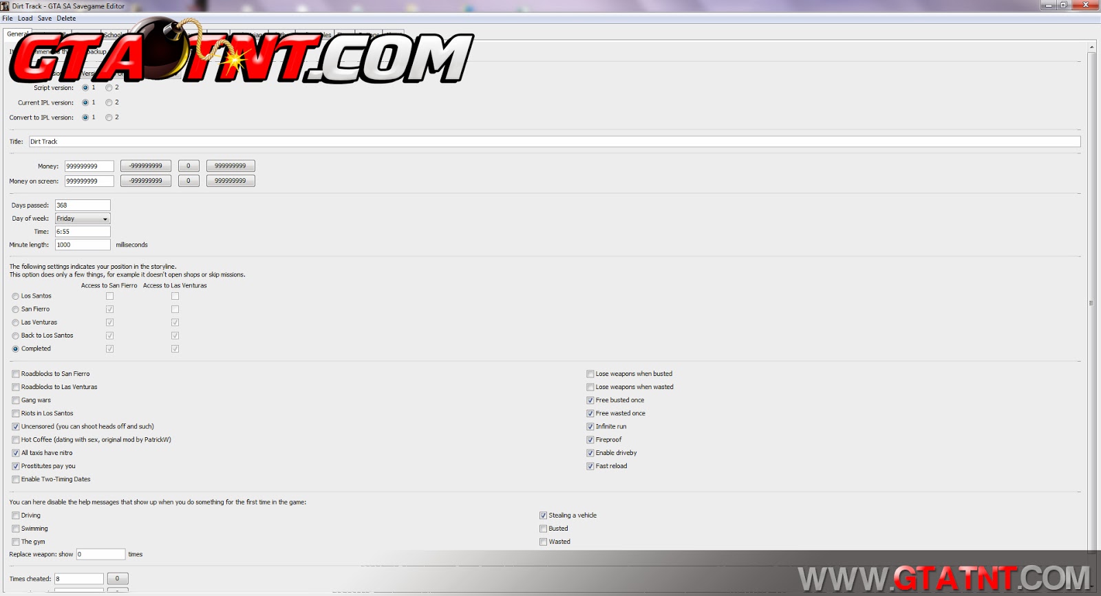 Mods de gta san andreas : GTA SA - Savegame Editor V3.2