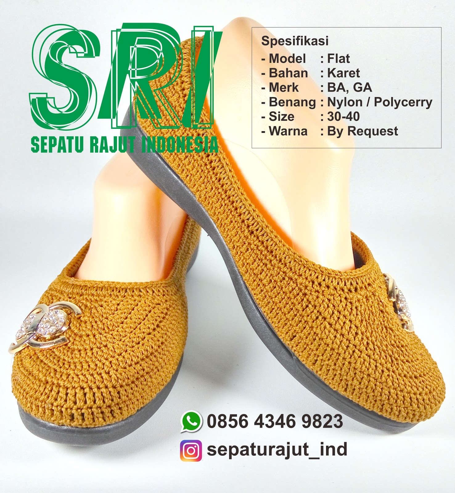Sepatu Rajut Indonesia "SRI": Sepatu Rajut Motif Aksesoris