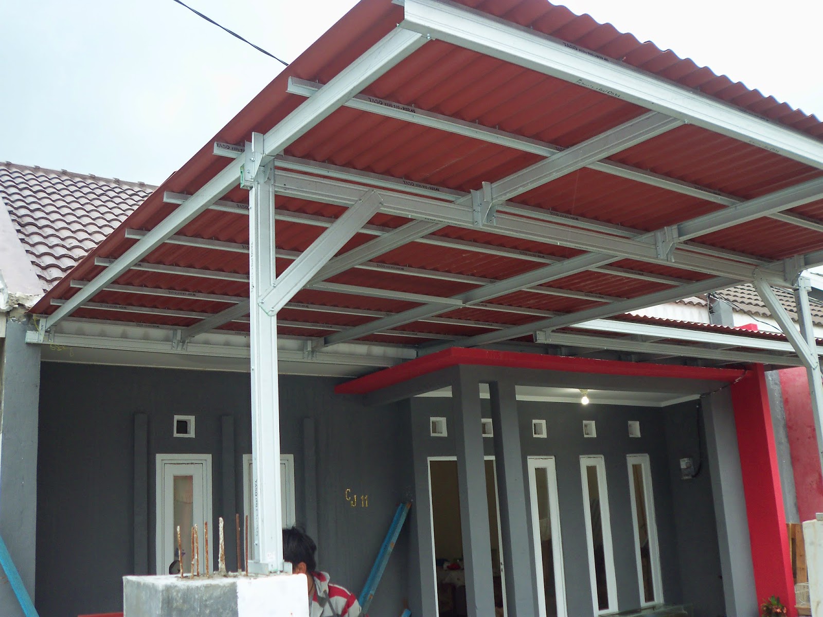 Inspirasi Baru Gambar Kanopi Baja Ringan Atap Spandek