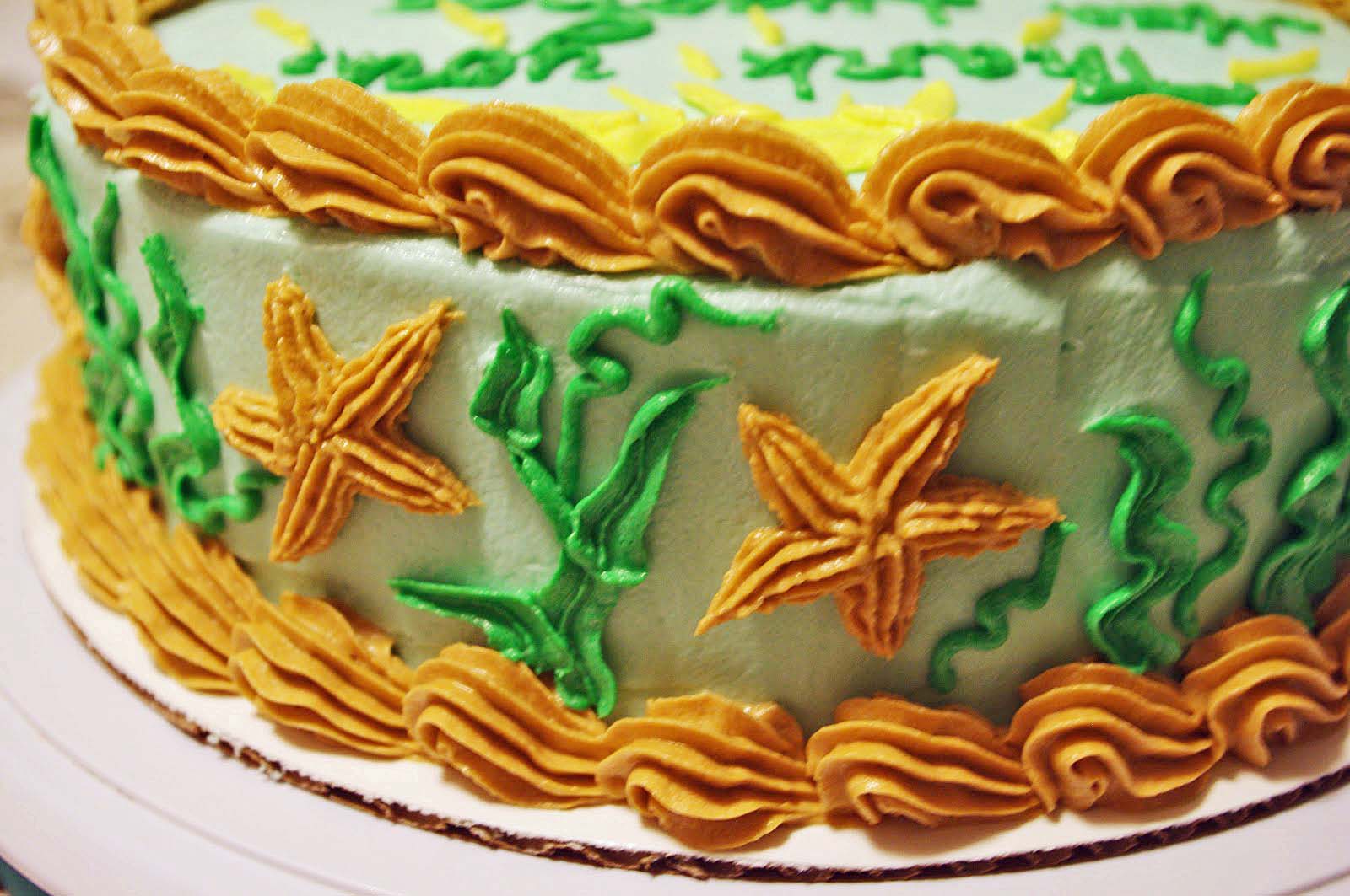 4 goodness bake!: Beachy cake for end-of-year school party :)