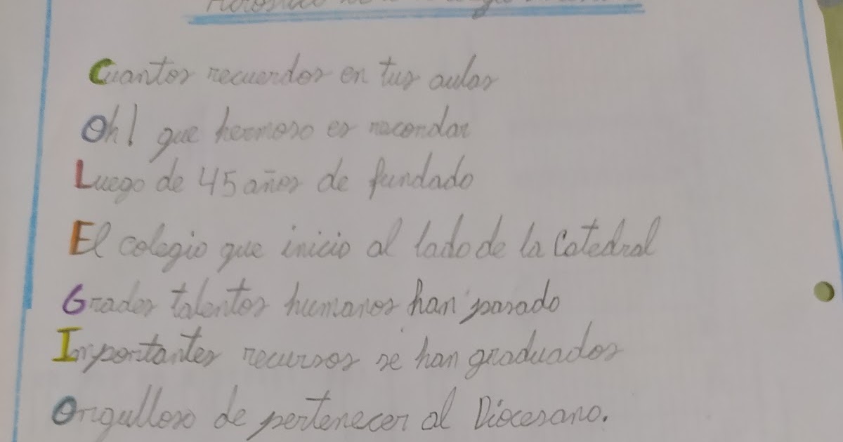 EL JARDIN DEL APREDIZAJE: Acróstico del Colegio de Jorge Flores
