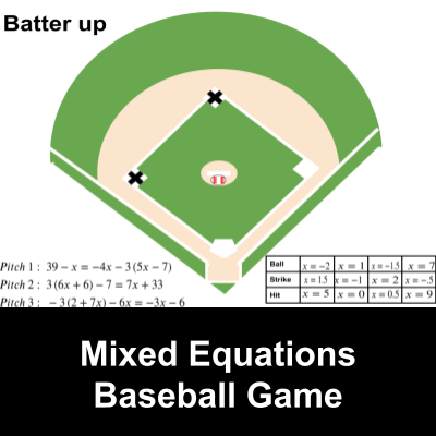 Play Ball with Equations Baseball