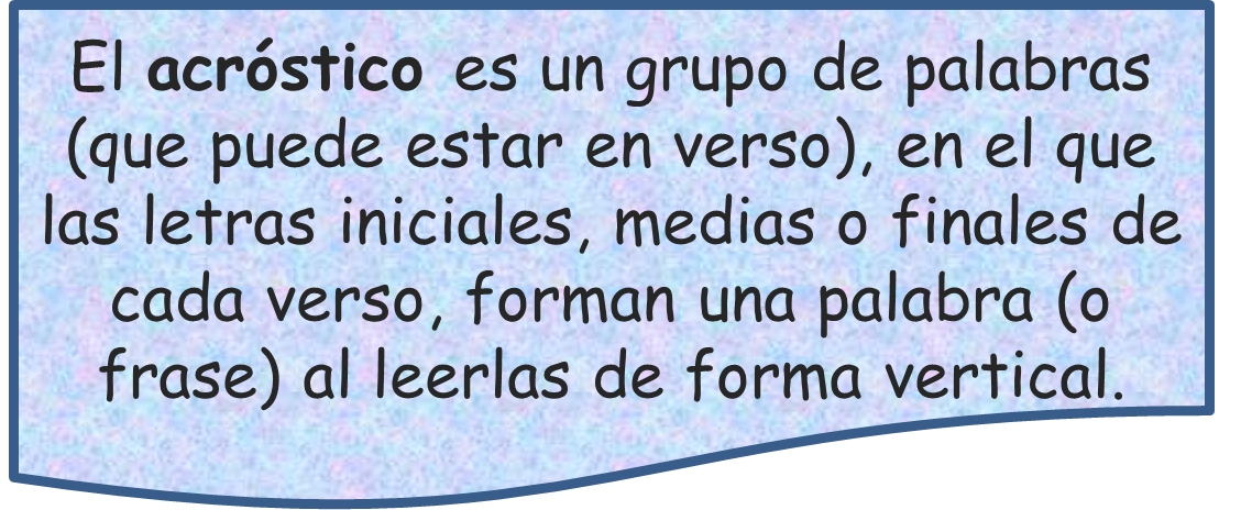 Blog del Taller de Escritura Creativa : Acrósticos... juguemos.
