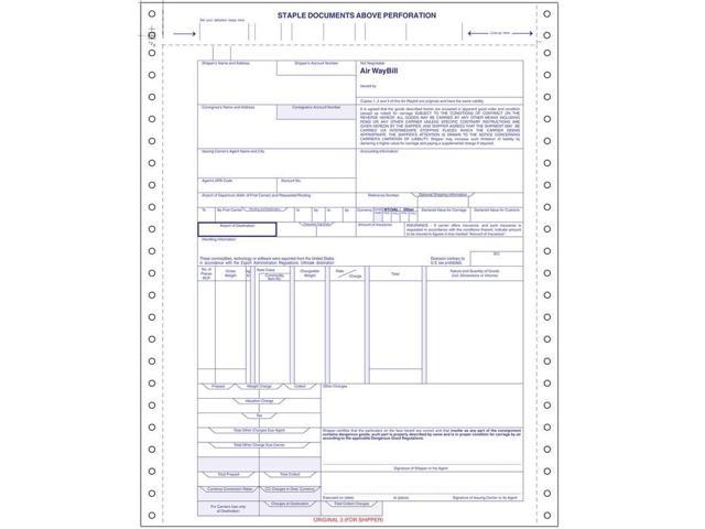 Air Waybill Sample Form - Invoice Template