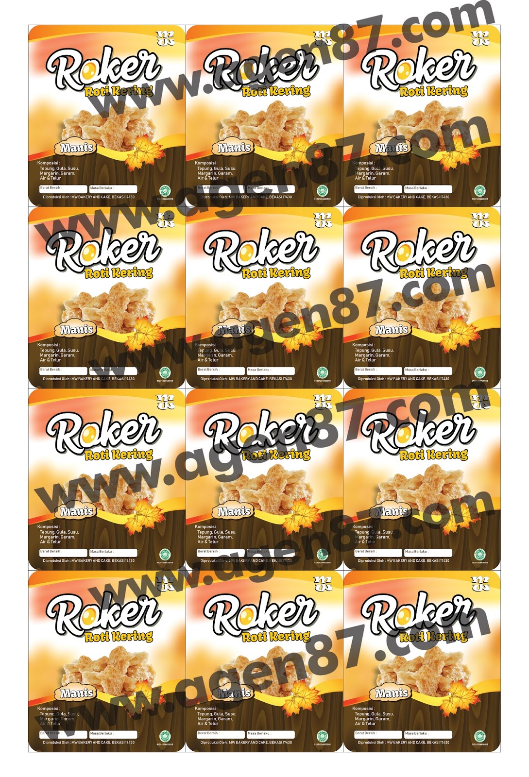 Contoh Desain Sticker Makanan - Label Makanan Ringan - Agen87