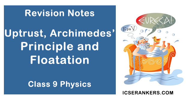 Revision Notes for Upthrust, Archimedes' Principle and Floatation Class ...