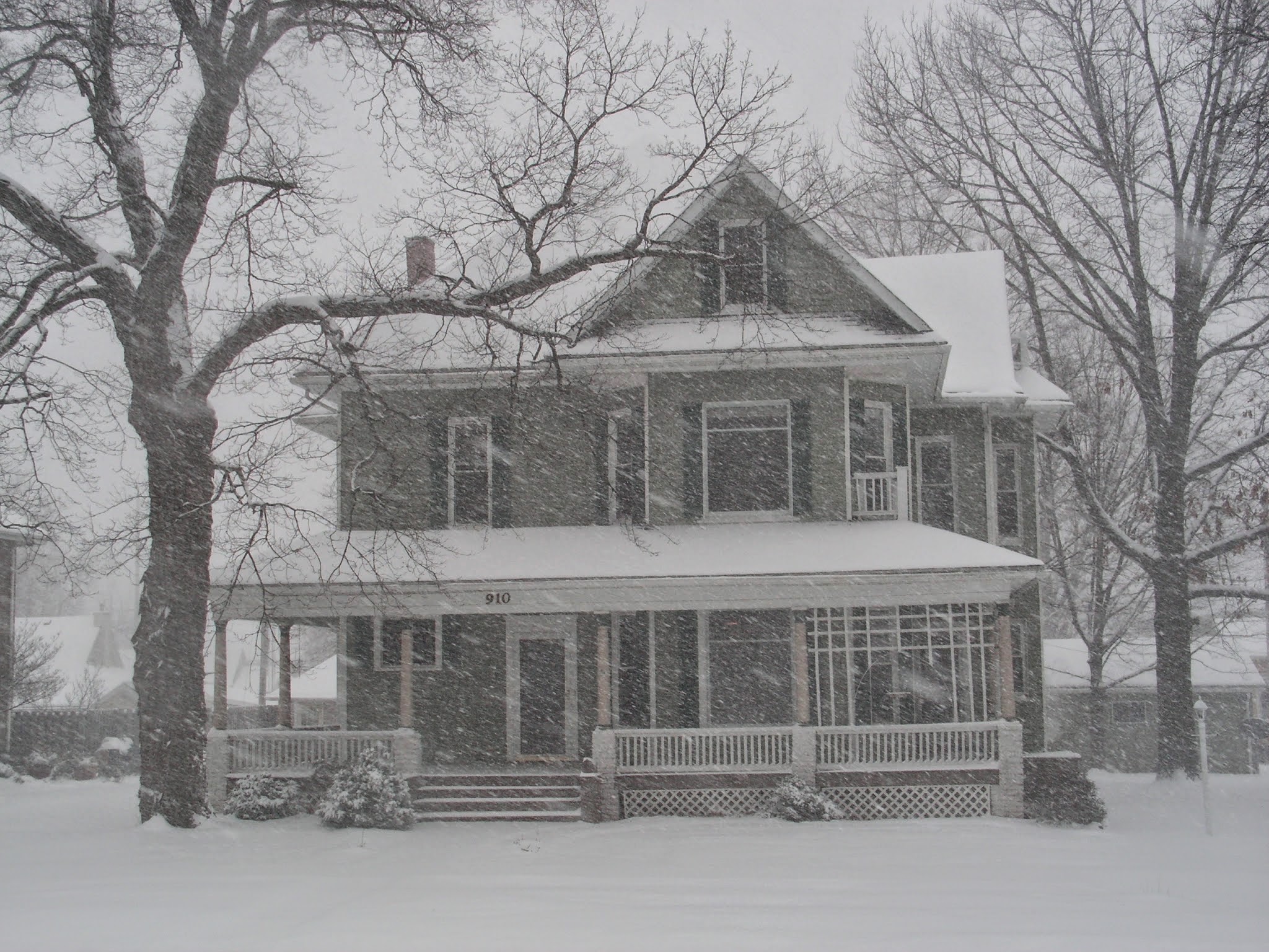1900 Victorian Home Restoration: Snowy house!