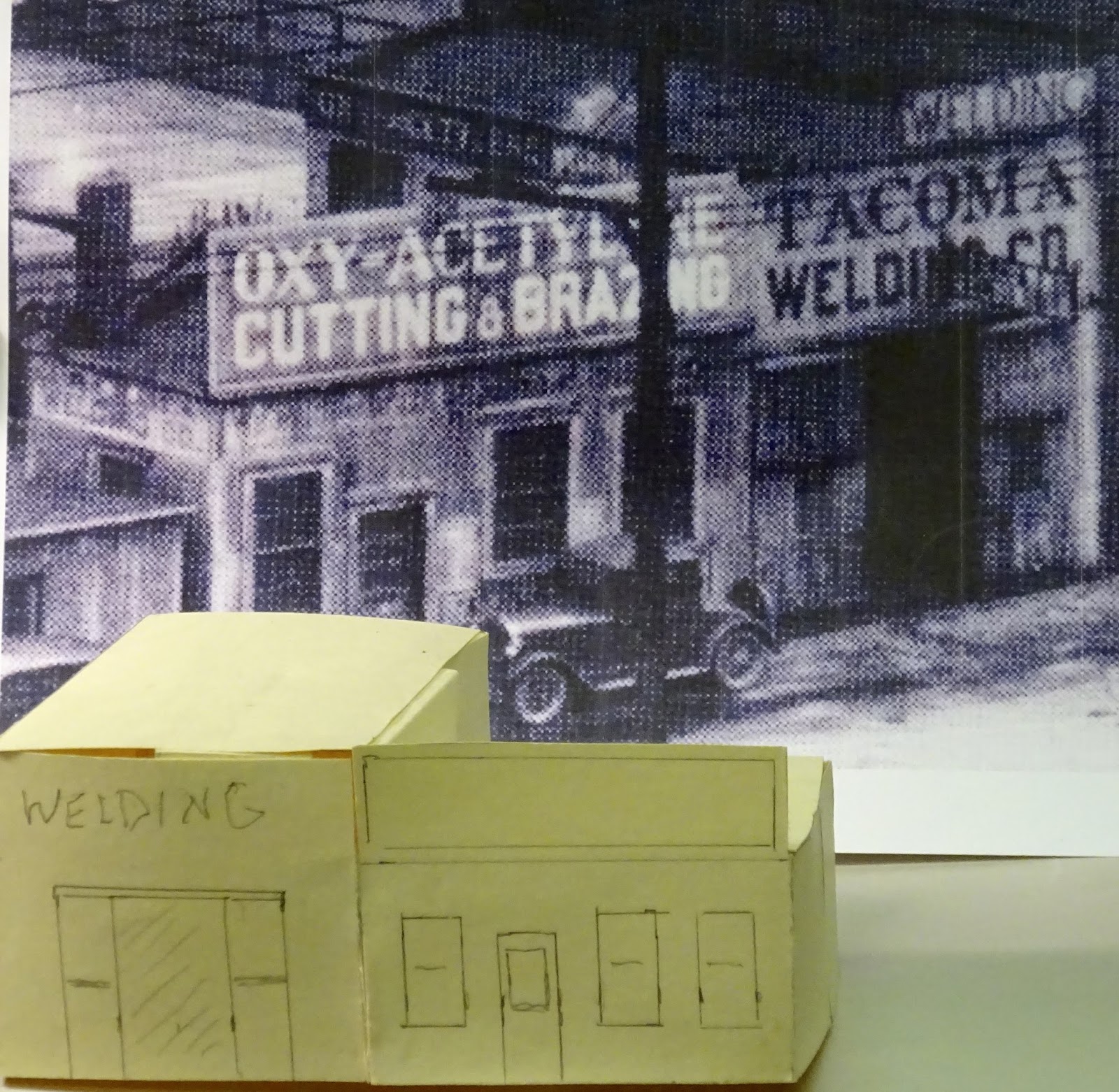 Model Railroad Minutiae: Welding shop model planing