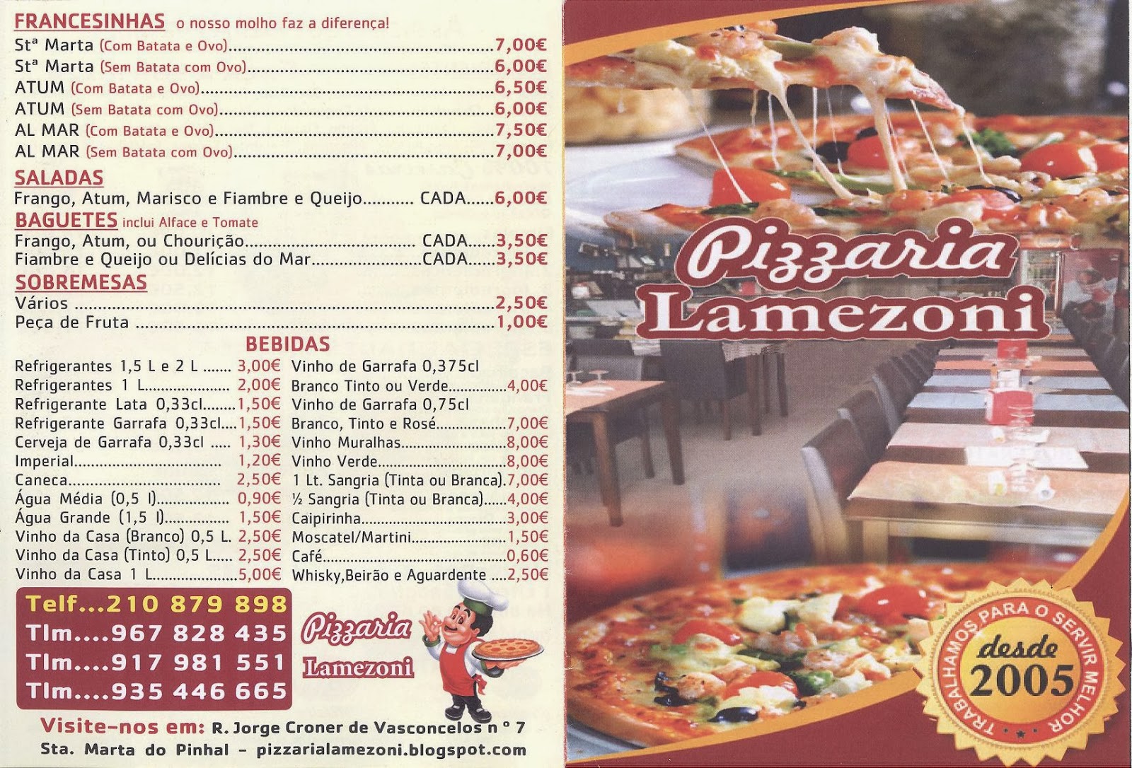 PIZZARIA LAMEZONI: Menu Completo