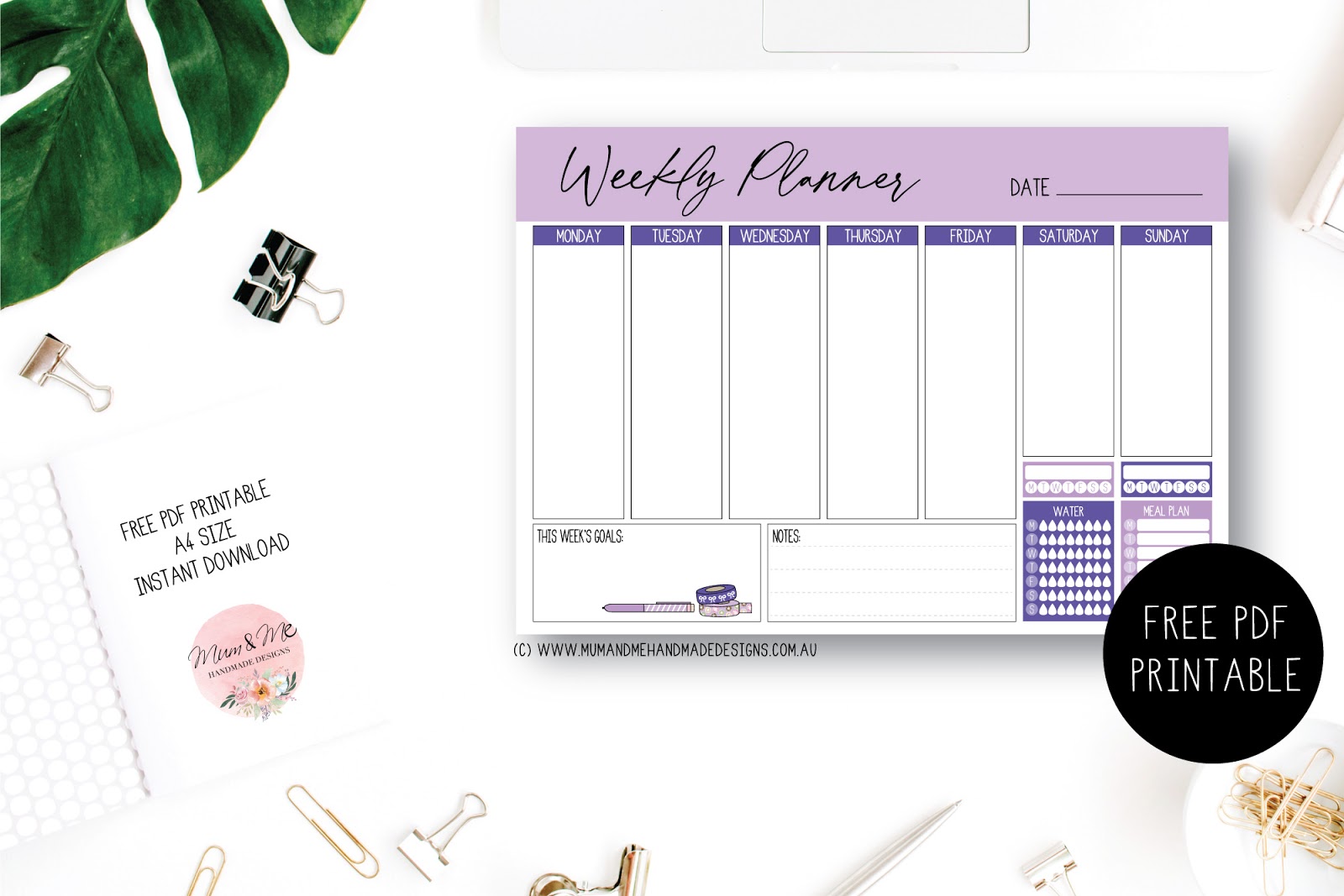 Mum and Me Handmade Designs: FREE PRINTABLE FOR APRIL - WEEKLY PLANNER PDF