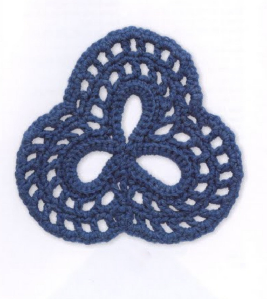 Tığ İşi Yonca Motifi/Crochet Trefoil Motif