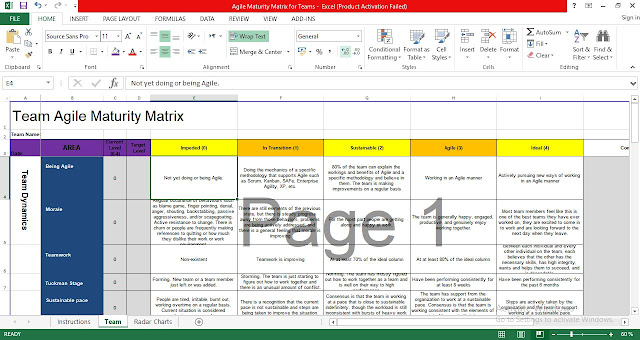 Agile Maturity Matrix Template Excel