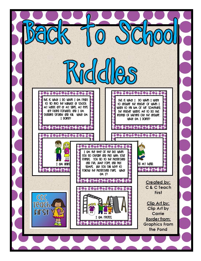 Clip Art By Carrie Teaching First Back To School Riddles clip-art-by-carrie-teaching-first-back-to-school-riddles