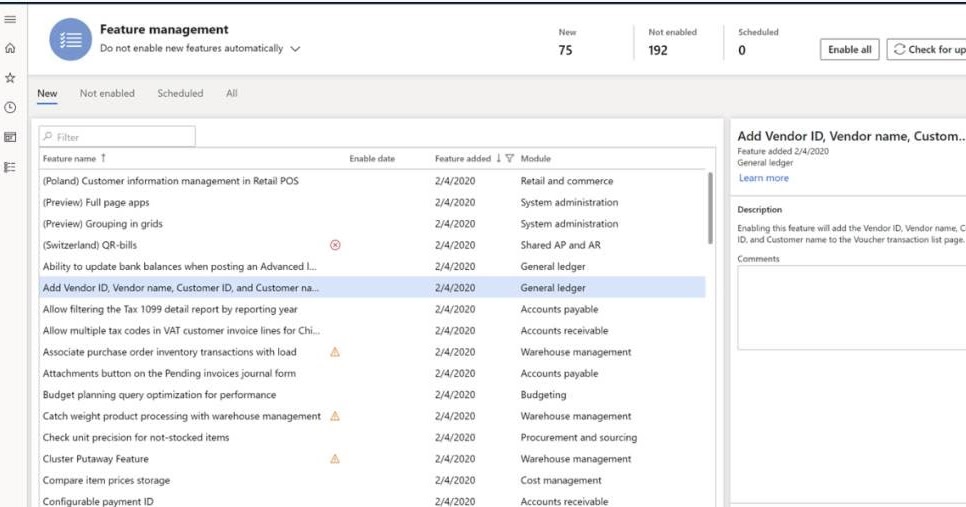 D365 F&O - Feature management - Customer and Vendor information on ... D365 F&O - Feature management - Customer and Vendor information on ...