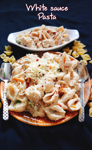 Vasusvegkitchen: White Sauce Pasta || White pasta shell Pasta || creamy ...