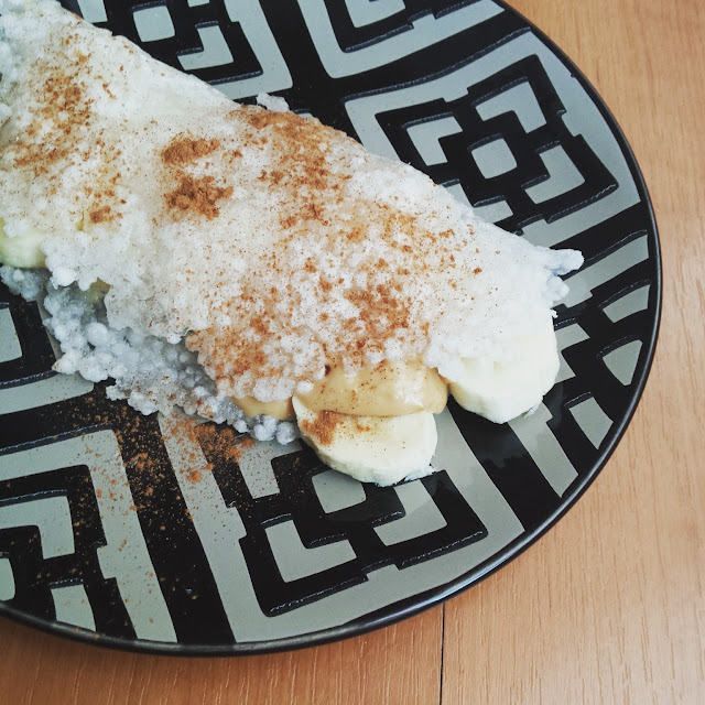 Quem rapa o tacho?: Tapioca com banana e manteiga de amendoim