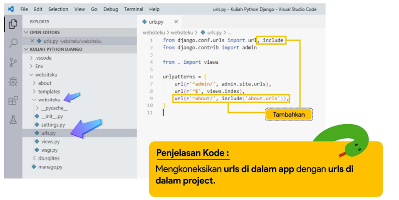 URL, Views, dan Template Django - Contoh Aplikasi