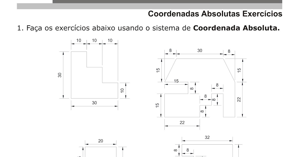 Autocad 2D Tutoriais e exercicios: Exercicios [Inicio no CAD]