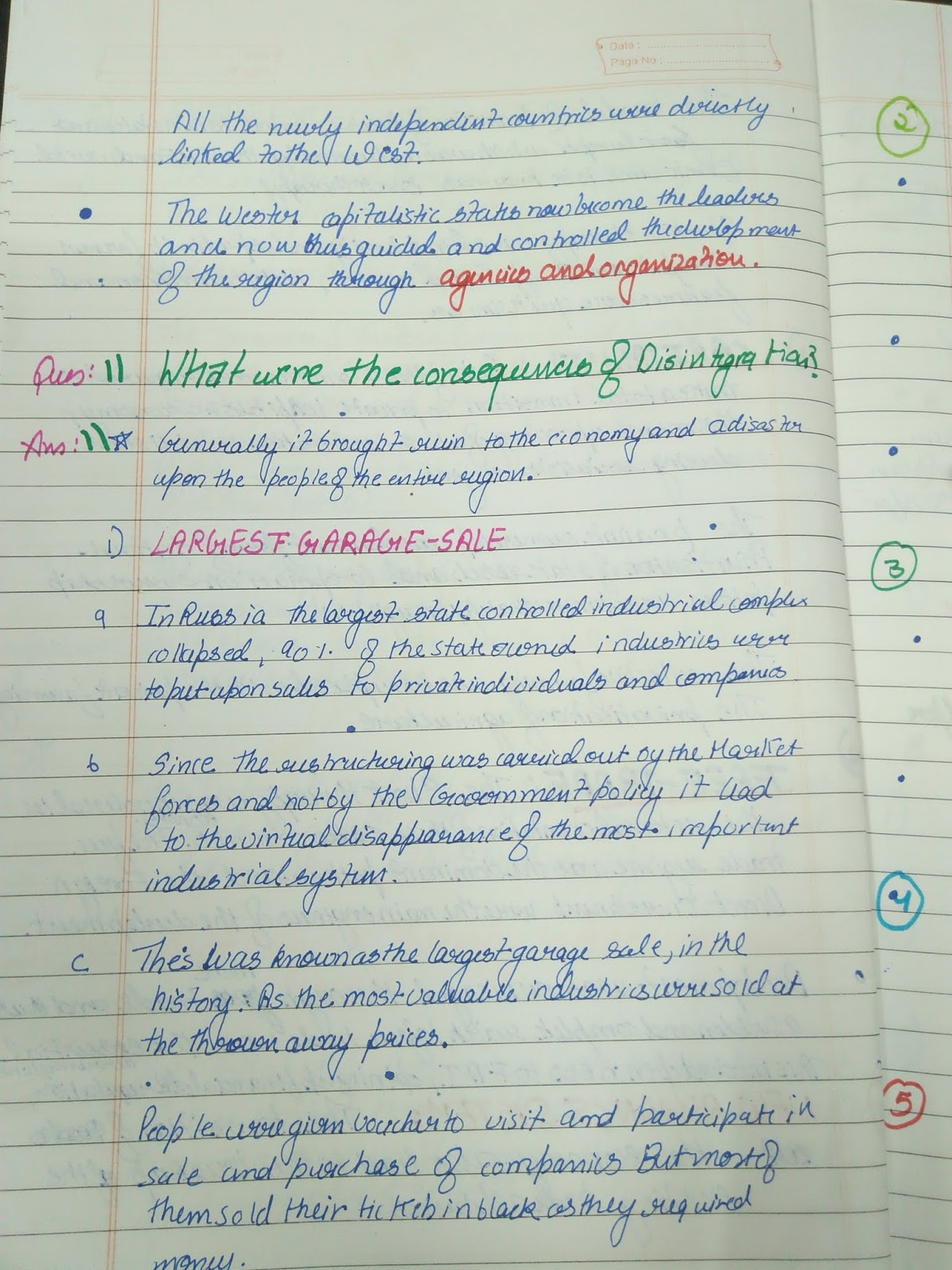The End of bipolarity class 12 political science handwriten notes