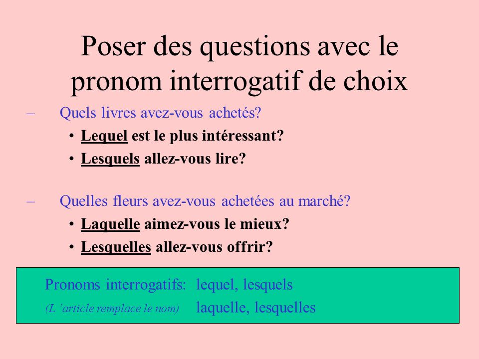 Mon coin du bahut (IES La Ería): Les pronoms interrogatifs