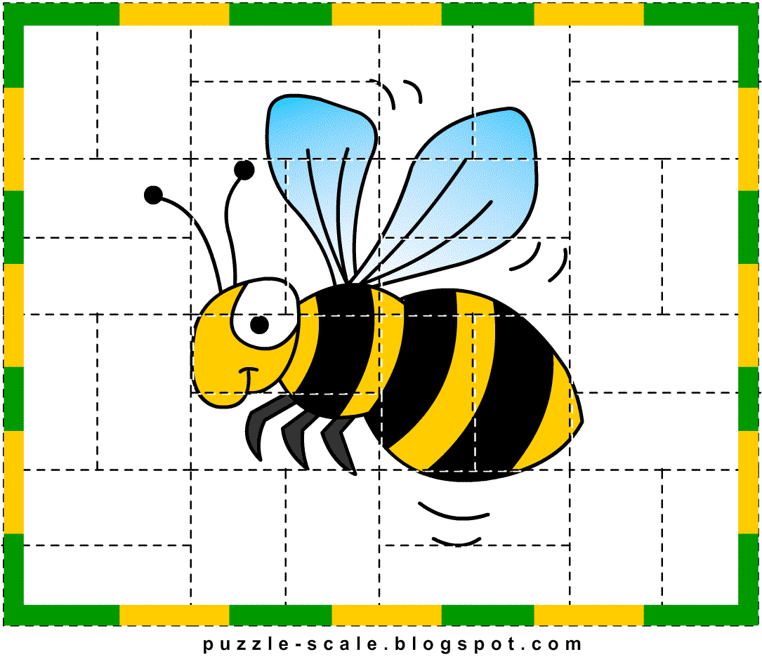 Free Printable Picture puzzles: Bee Puzzle