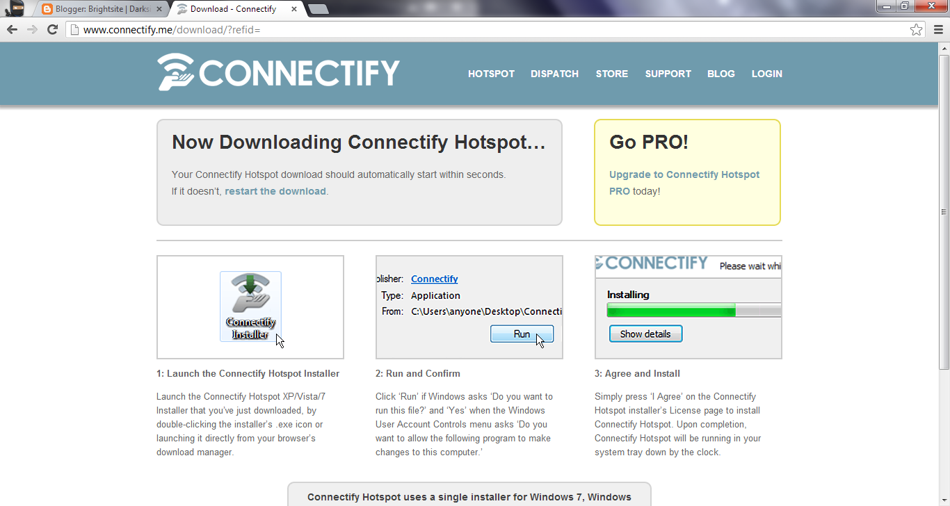 Brightsite | Darkside: Virtual Access Point / Hotspot using Connectify ...