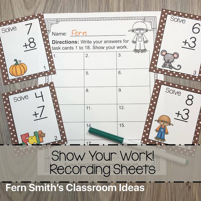 FALL THEMED ADDITION AND SUBTRACTION TASK CARDS FOR YOUR CLASS! - Fern ...