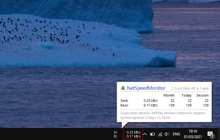 Cara menampilkan informasi Speed Internet di taskbar Windows 10