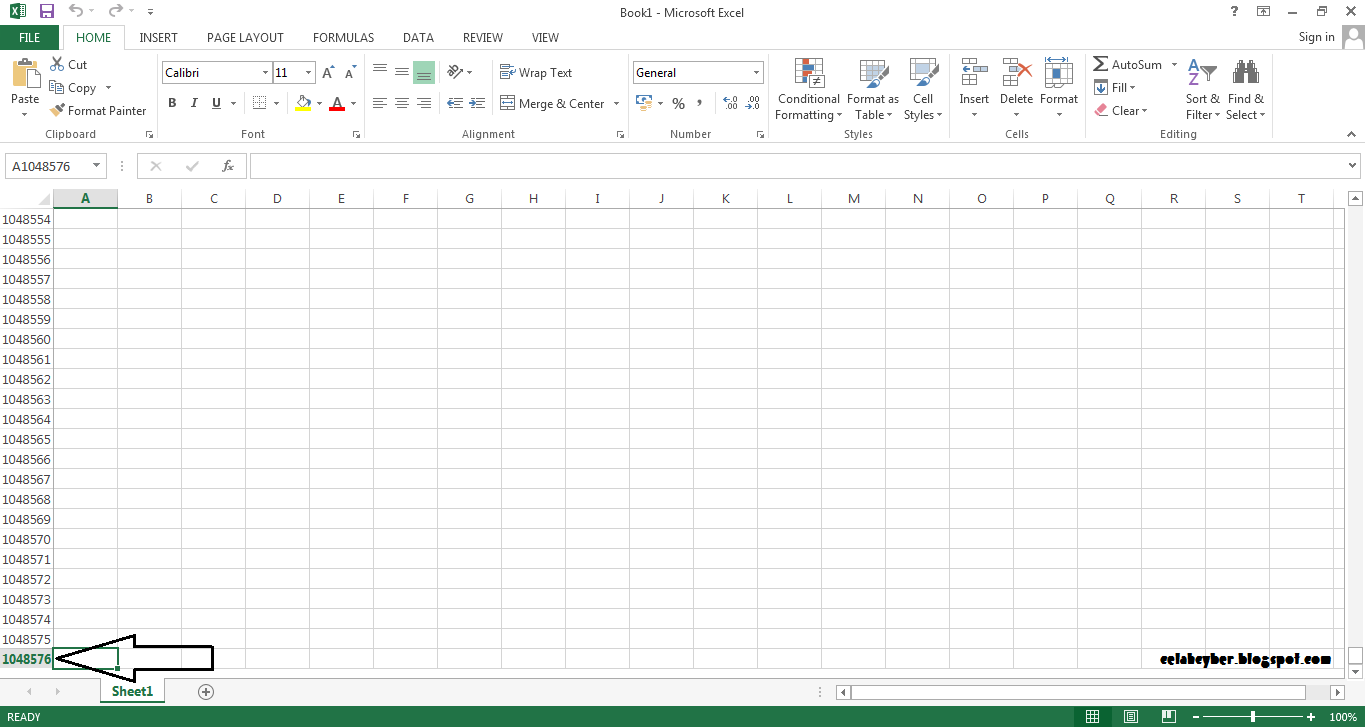 TRIK MENGETAHUI JUMLAH KOLOM DAN BARIS PADA MICROSOFT EXCEL ~ Celah Cyber