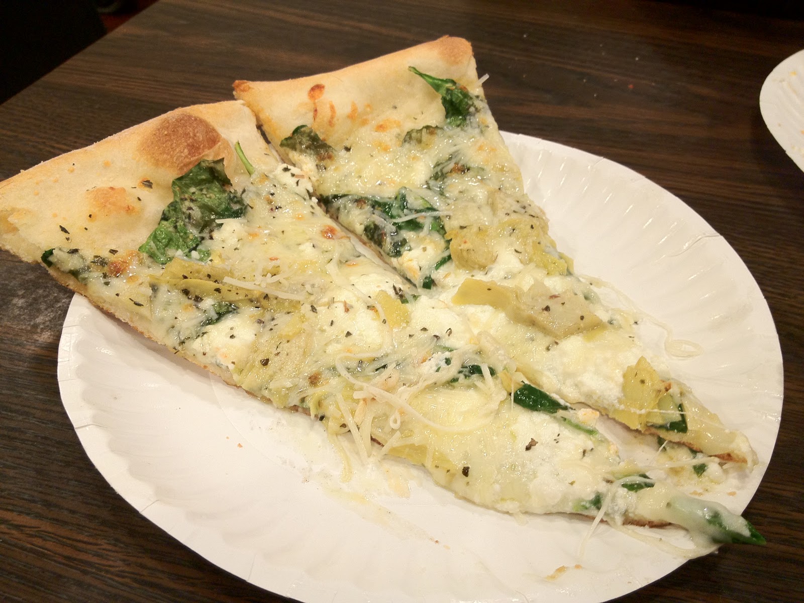 The Rochester NY Pizza Blog: The Pizza Stop: Spinach - Artichoke Slice