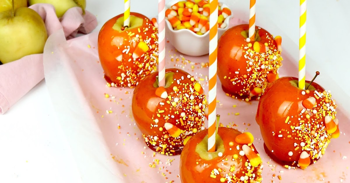 {VIDEO} Candy Corn Candy Apples for Halloween - The Lindsay Ann