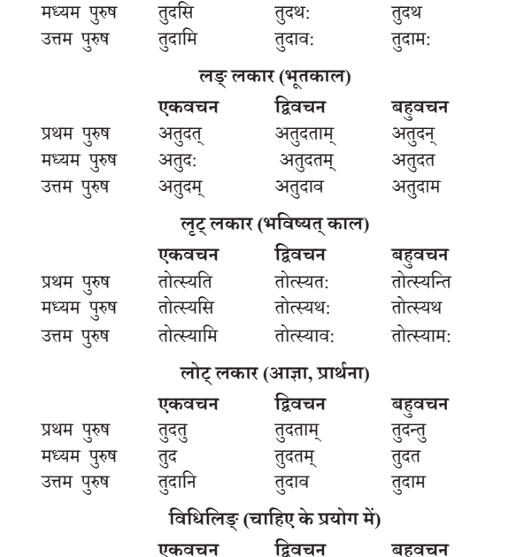 तुद् धातु के रूप संस्कृत में – Tud Dhatu Roop In Sanskrit | HindiVyakran