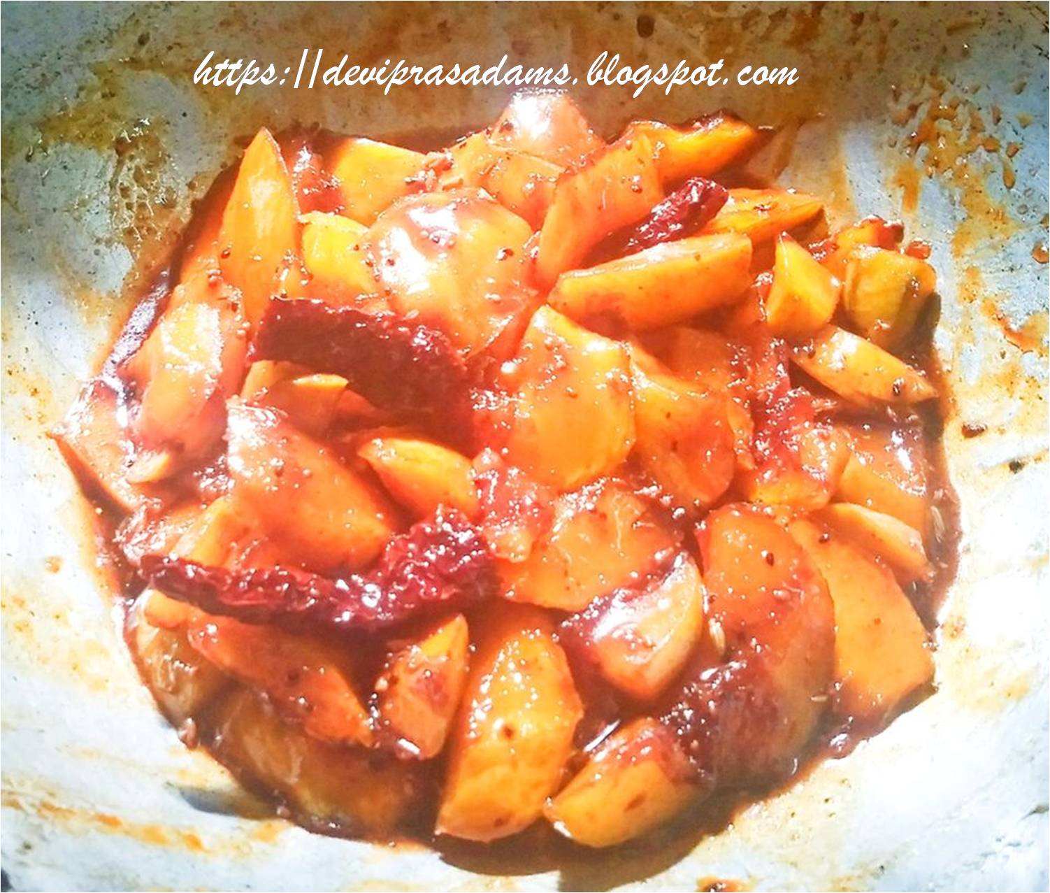 Culinary Creations: Mango launji (Sweet and spicy raw mango chutney)