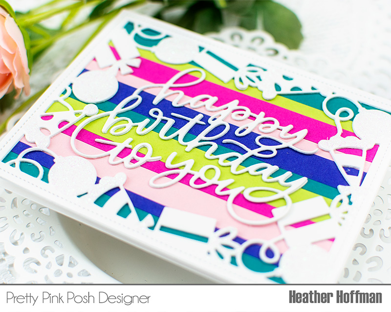 Houses Built of Cards: Happy Birthday Stripes Card - Pretty Pink Posh