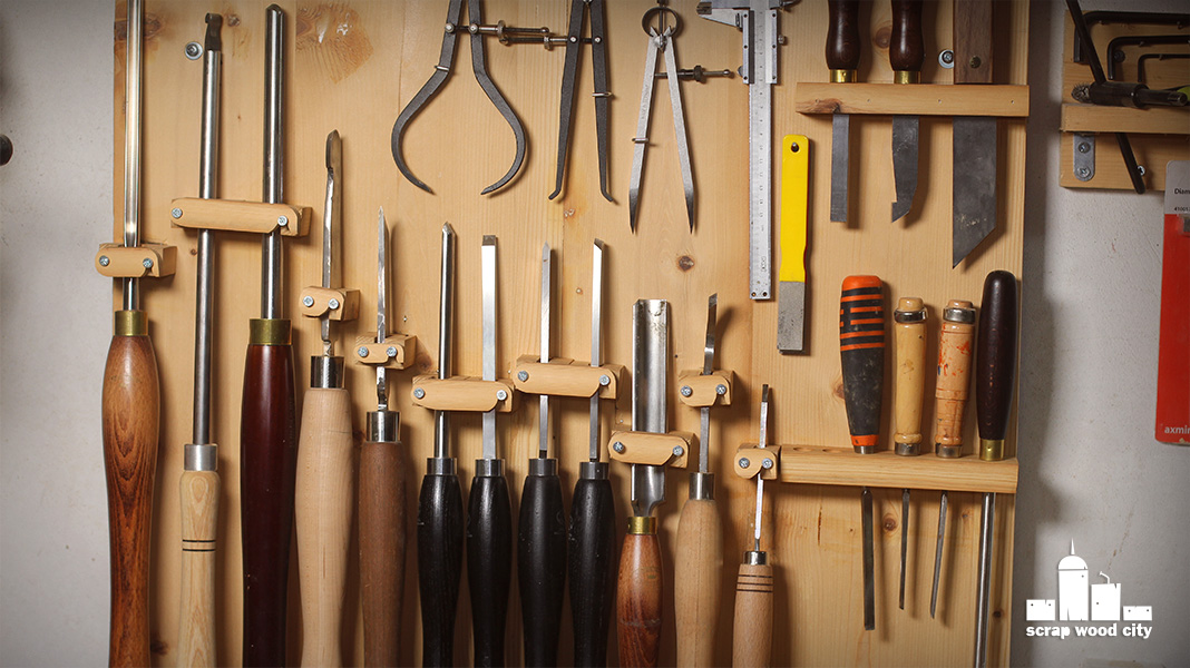 scrap wood city: How to make a DIY woodturning tool rack