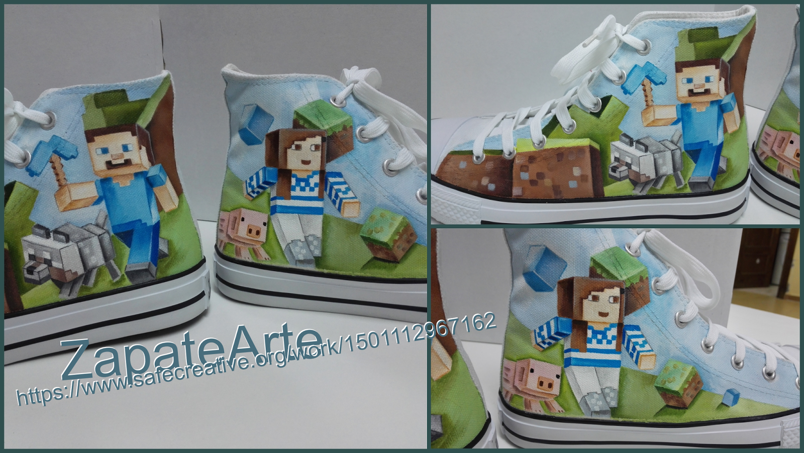 ZapateArte: Zapatillas Minecraft, Botas Minecraft, Botas tipo converse ...