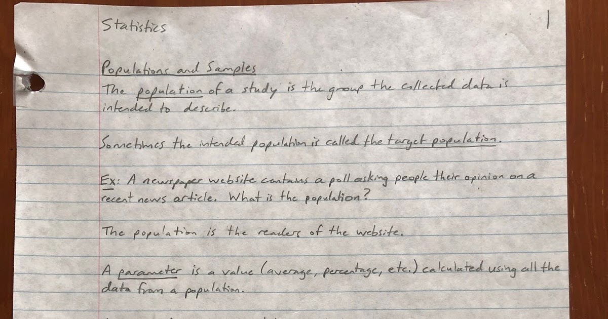 Professor Frank’s Math Blog: Statistics Part 1 - Notes