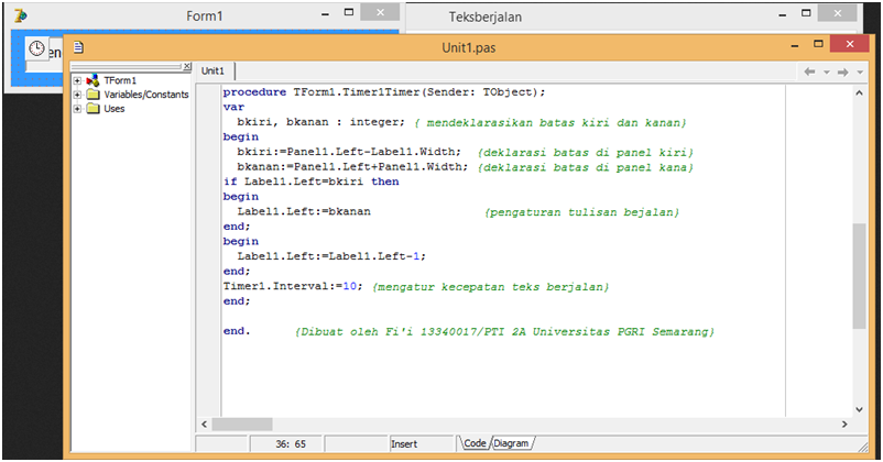 Cara singkat membuat Teks Berjalan (Running Text) di Delphi ~ Hisyam ...
